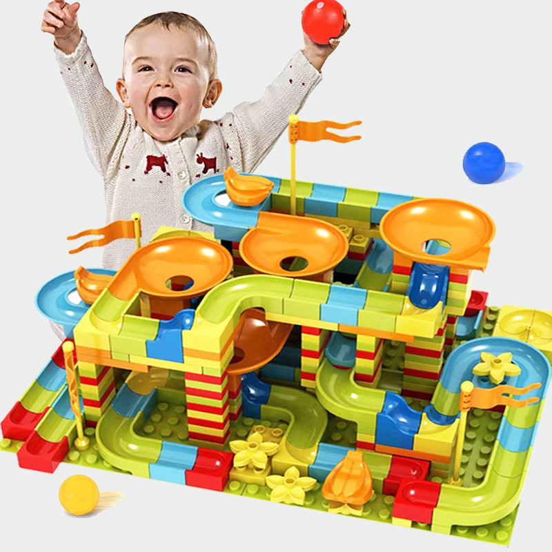 101-404 PCS Marble Race Run Maze Balls Track Building Blocks DIY Funnel ...