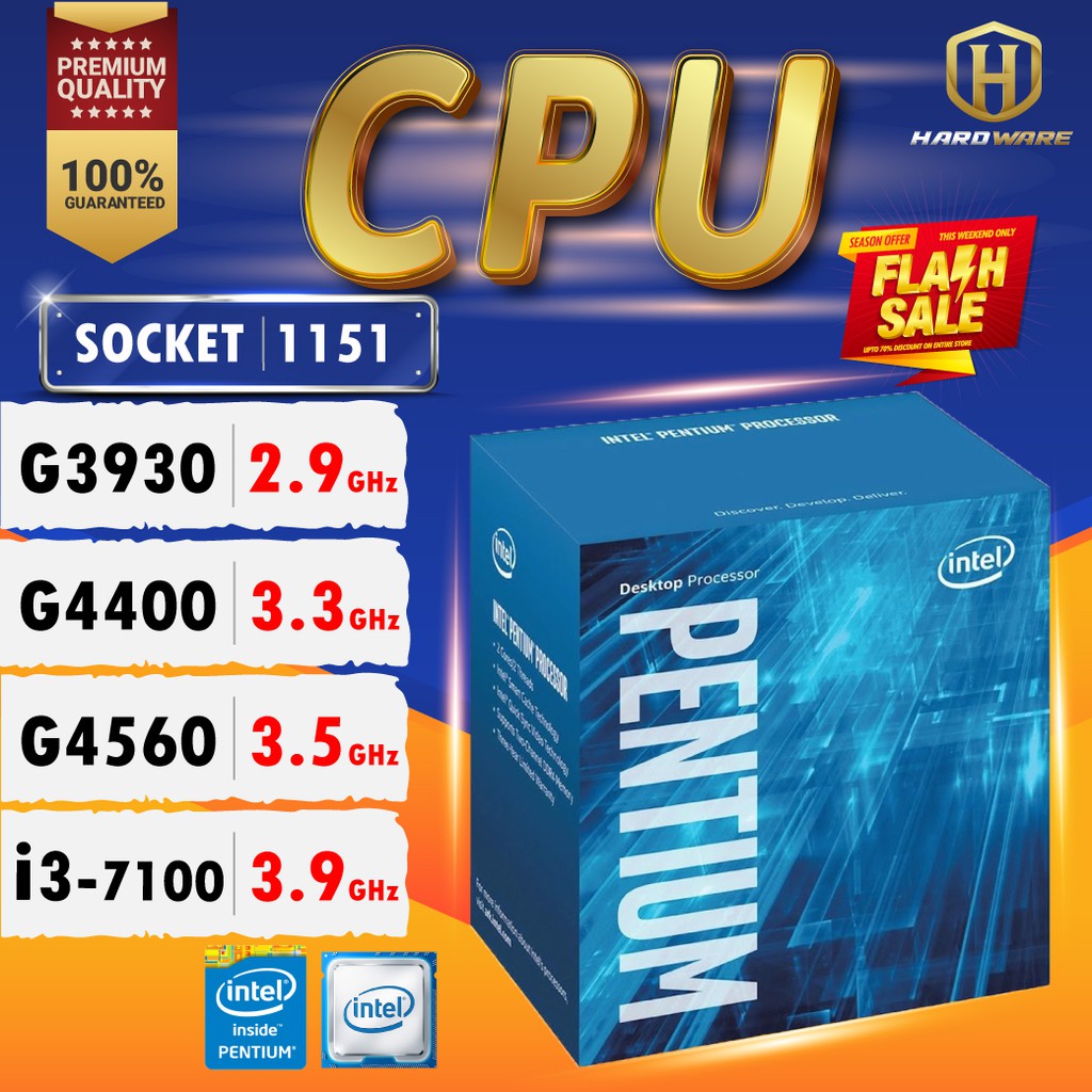 ซีพียู (CPU) INTEL มือสองเกรดA (Socket 1151 G3930 G4400 G4560 G4600 i3) | Shopee Thailand