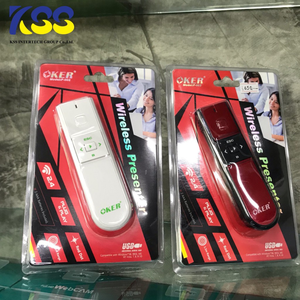 OKER Pointer พรีเซนเตอร์ไร้สาย รุ่น P-002 - สีแดง/ขาว รับประกันสินค้า 6 ...