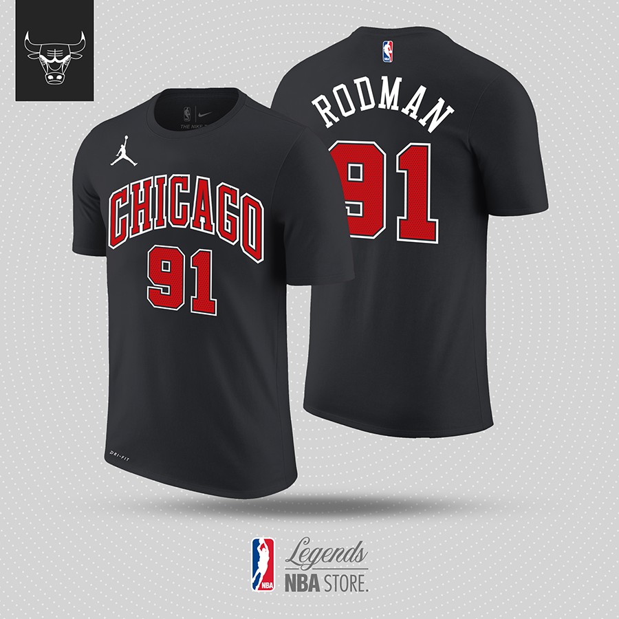 เสื้อยืด ลายบาสเก็ตบอล Nba Chicago BULLS No. 91 Dennis RODMAN | Shopee ...