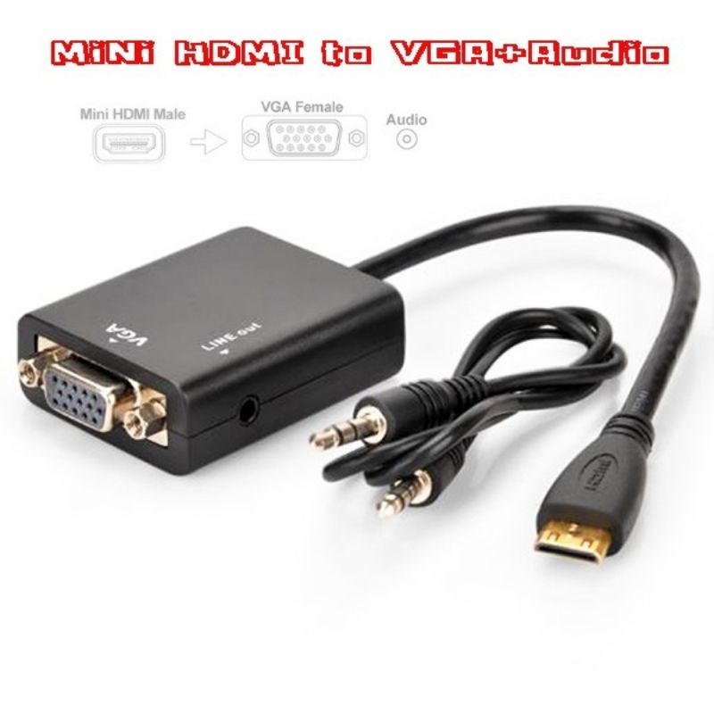 Mini HDMI to VGA +Audio Line Out / HDMI แปลงเป็น VGA +Audio Line Out ...