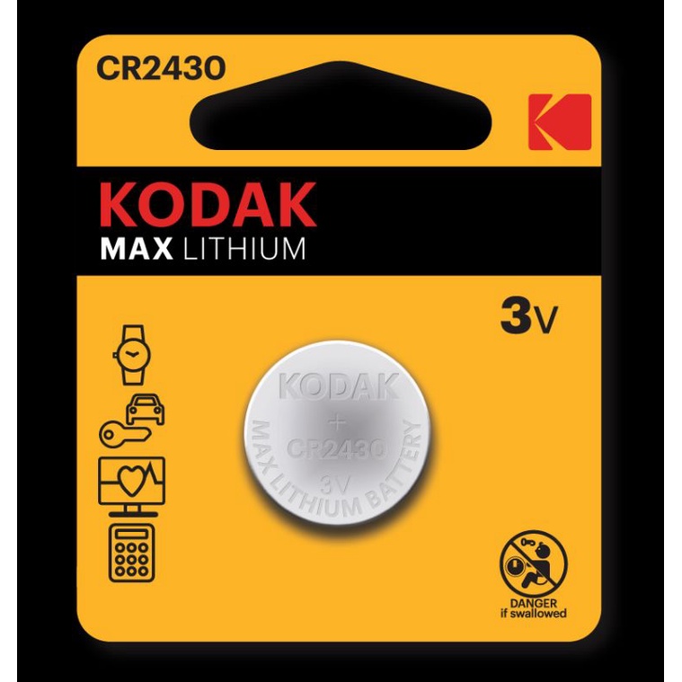 ถ่าน Kodak CR2430 Lithium 3V แพคเดี่ยว จำนวน 1ก้อน ของใหม่ ของแท้ ...