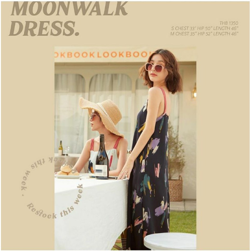 lookbook moonwalk dress sizeS สีNavy | Shopee Thailand