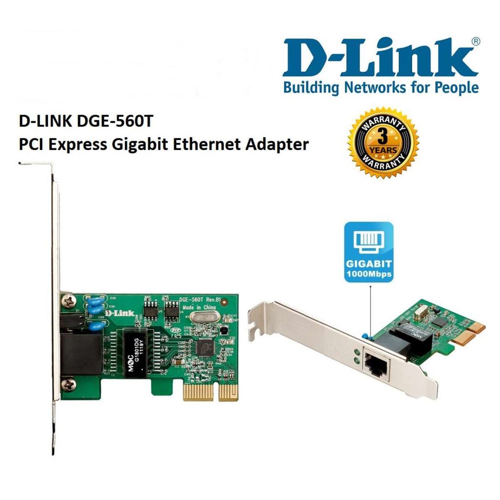 LAN CARD (การ์ดแลน) D-LINK (DGE-560T) PCI Express Gigabit Network Card ...