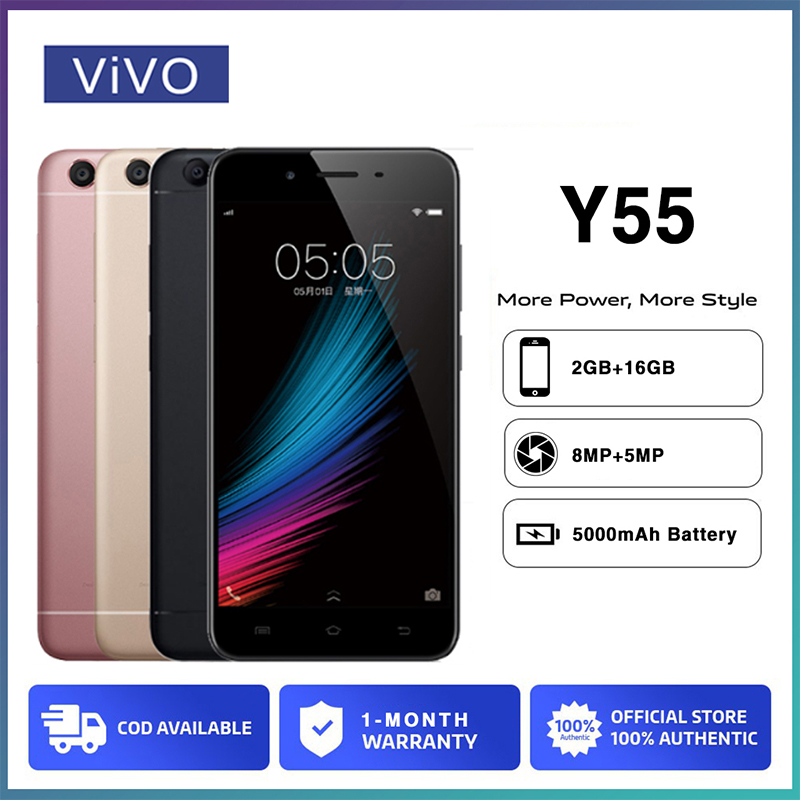 โทรศัพท์มือถือ Vivo Y55 (RAM 2GB + ROM 16GB) เวอร์ชันสากลอย่างเป็นทางการ【ฟรีกระจกนิรภัย】 Dual ...