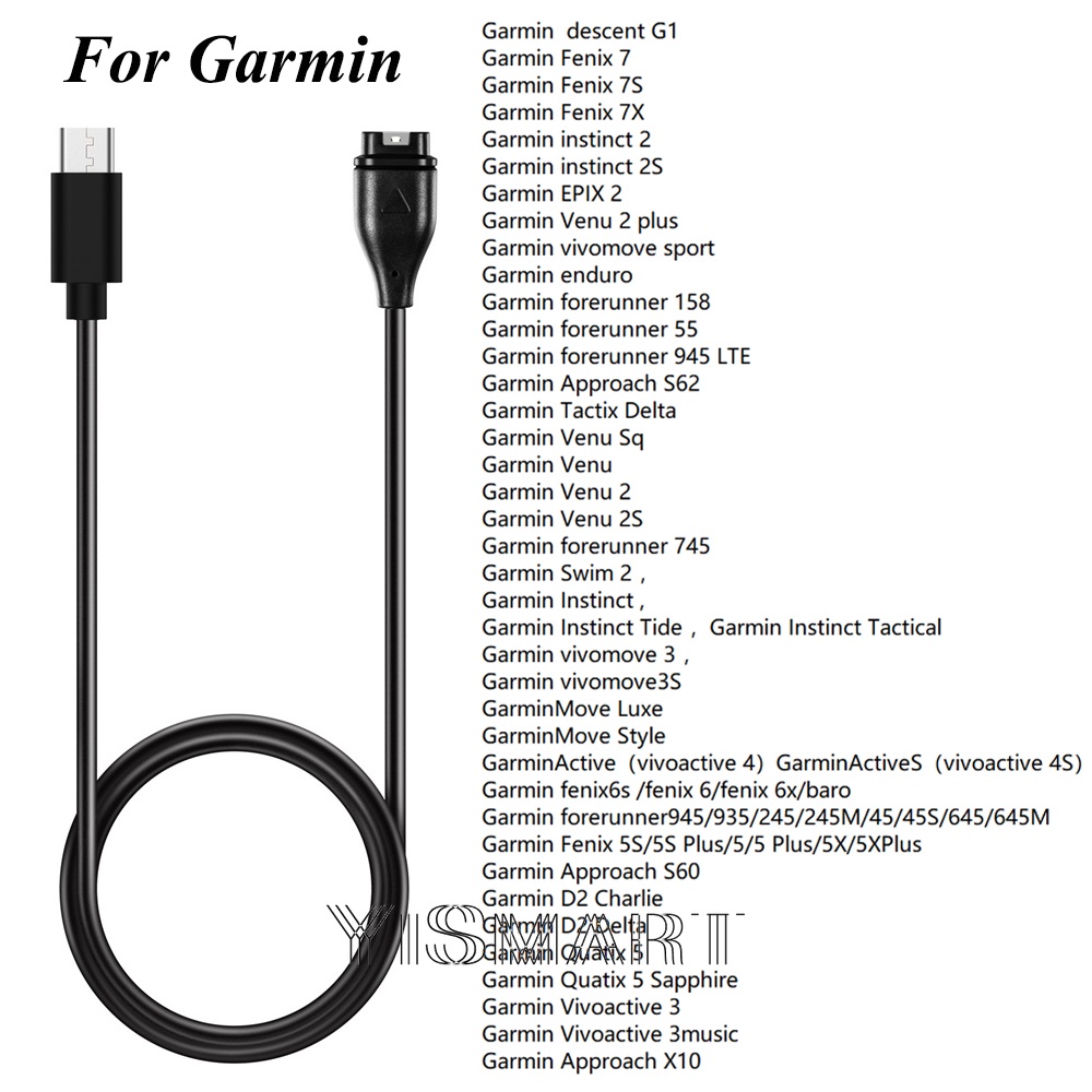 สายชาร์จ Type-C สําหรับ Garmin Vivoactive 3 Charger 4s 935 Venu Sq 945 ...