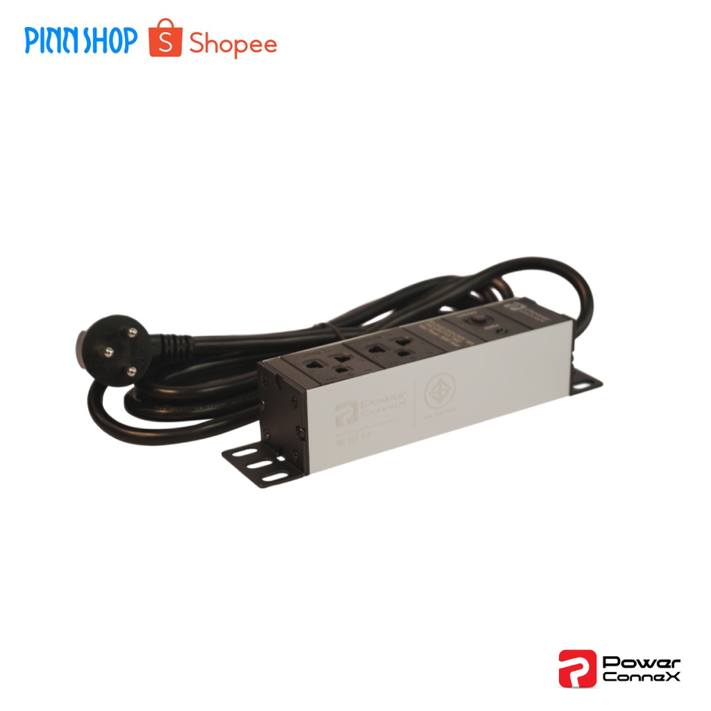 Powerconnex PXC5PHTTO-TS02 POWERBAR รางไฟ ปลั๊กพ่วง ปลั๊กไฟ ( มอก. ) ขนาด 2 ช่อง ป้องกันฟ้าผ่า ...