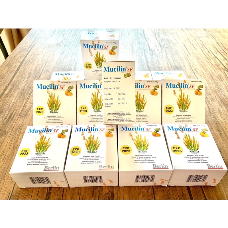 Mucilin SF มิวซิลิน เอสเอฟ รสส้ม (1 กล่อง มี 10 ซอง) | Shopee Thailand