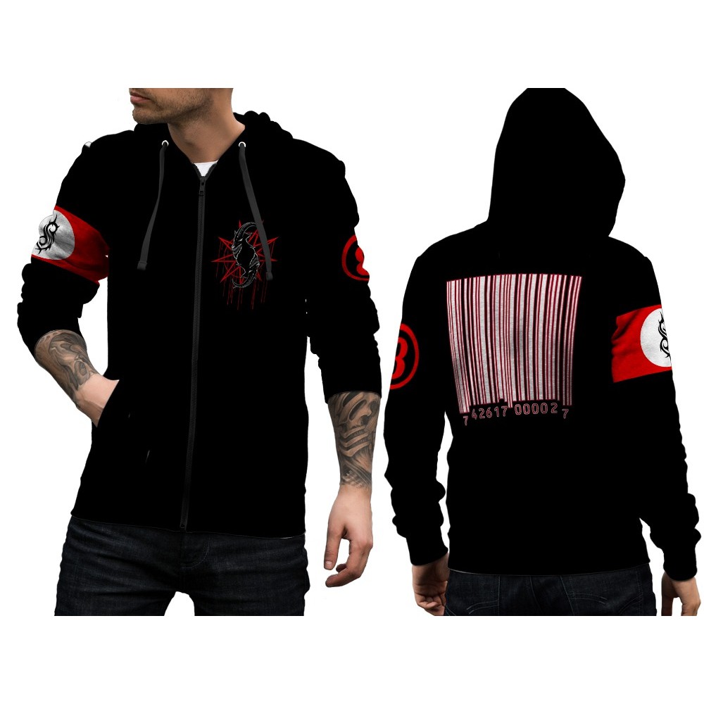Custom Slipknot Band Fullprint เสื้อแจ็คเก็ตเสื้อกันหนาวมีฮู้ดผู้ชาย ...