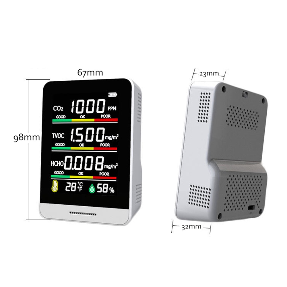 Co2 Meter Tovc Hcho Co2 Sensor Detector Gas Analyzer Carbon Monoxide ...