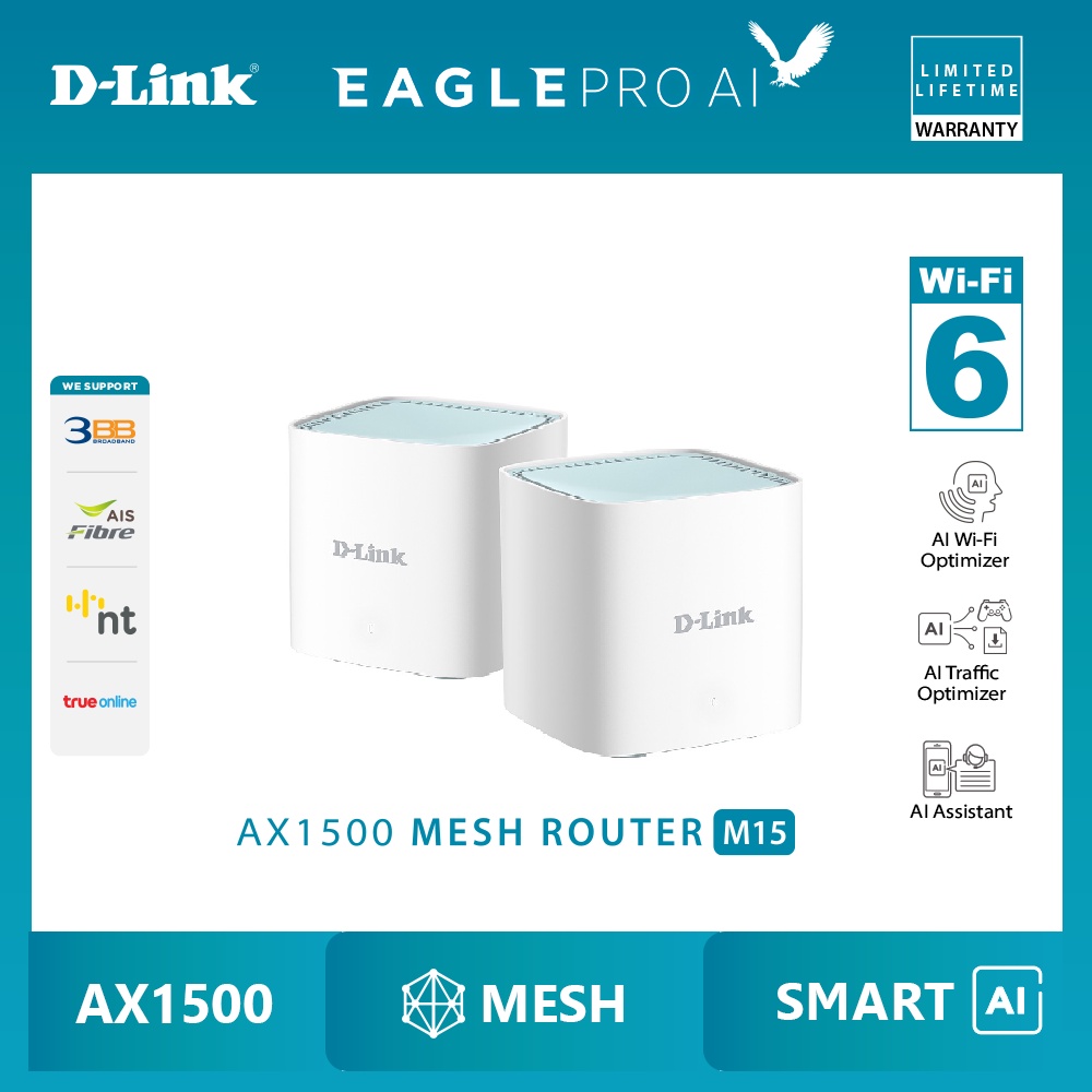 2PACK ROUTER D-LINK (M15) EAGLE PRO AI AX1500 Wi-Fi 6 DUAL BAND SMART ...