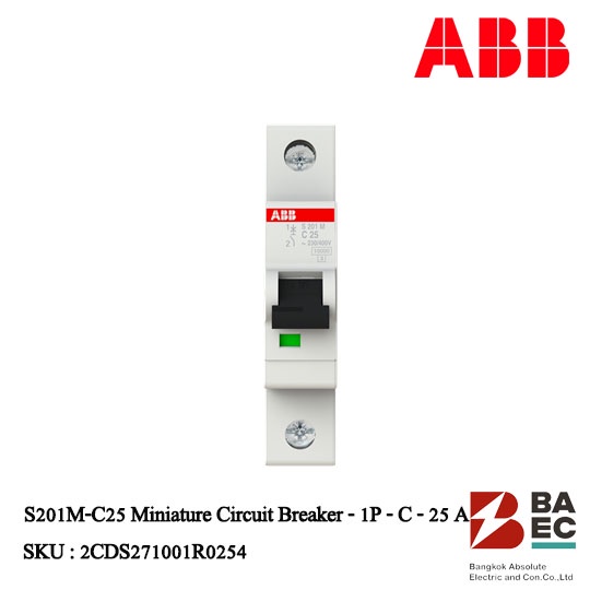 ABB S201M-C25 เซอร์กิตเบรกเกอร์ 25Amp 1P 10KA | Shopee Thailand