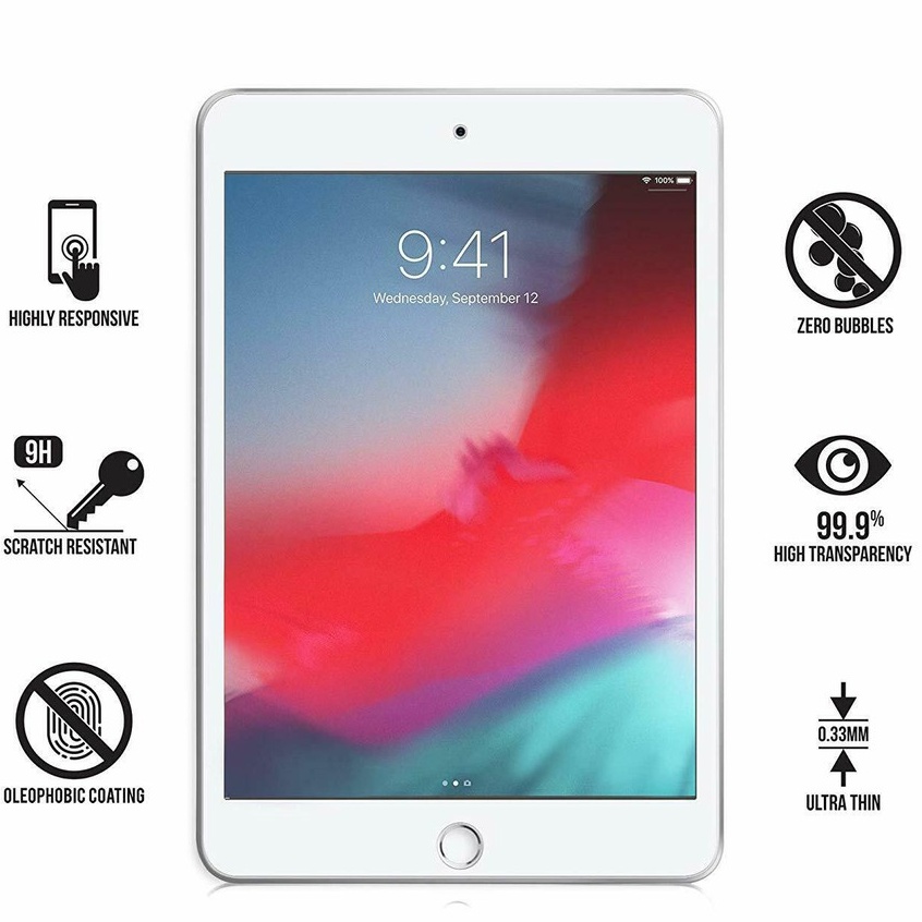 ฟิล์มกระจก นิรภัย เต็มจอ สำหรับ ไอแพด รุ่น มินิ 4 / มินิ 5 / มินิ 6 Tempered Glass For iPad Mini ...