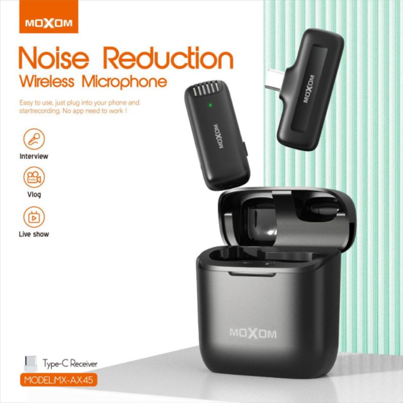 Moxom MX-AX Wireless Microphone ไมค์โครโฟนไร้สาย ไมค์ไร้สายสำหรับไลฟ์ ... Moxom MX-AX Wireless Microphone ไมค์โครโฟนไร้สาย ไมค์ไร้สายสำหรับไลฟ์ ...