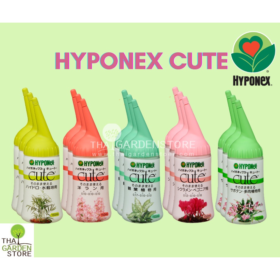 HYPONEX CUTE 5สี สารเพิ่มความสมบูรณ์ชนิดน้ำหยดตัวใหม่ เคล็ดลับการบำรุงไม้กระถางจากญี่ปุ่น ...