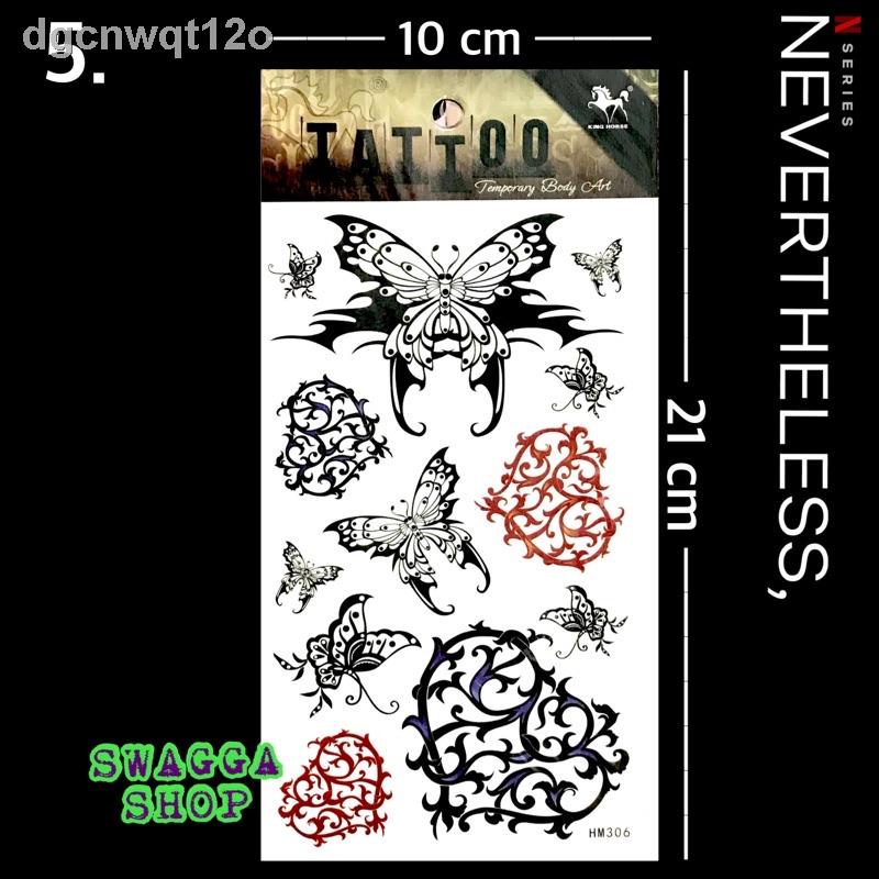 ☾แทททู 4ใบ100บาท ผีเสื้อ แทททูผีเสื้อ รอยสักชั่วคราว tattoo ...