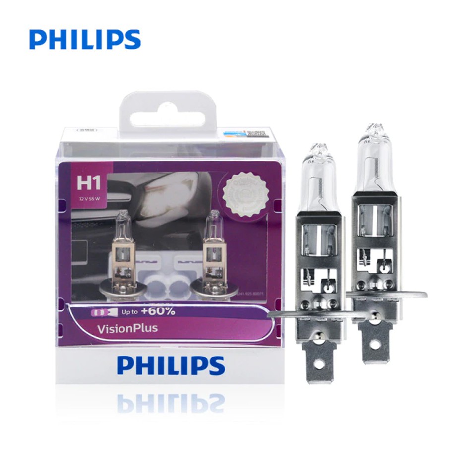 PHILIPS Vision Plus +60% ขั้ว H1 H3 H4 H7 H11 HB3 HB4 (1กล่อง มี 2หลอด ...