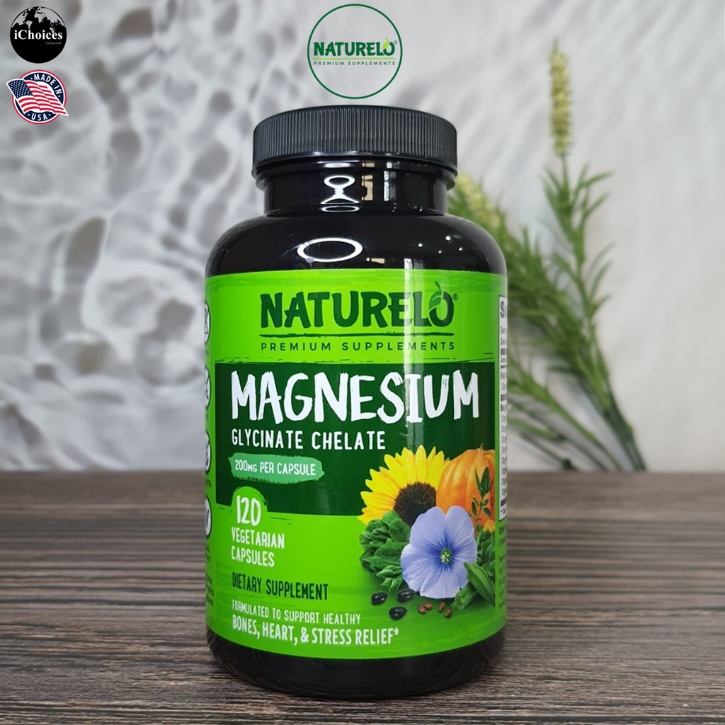 [NATURELO] Magnesium Glycinate Chelate 200 mg 120 Vegetarian Capsules ...