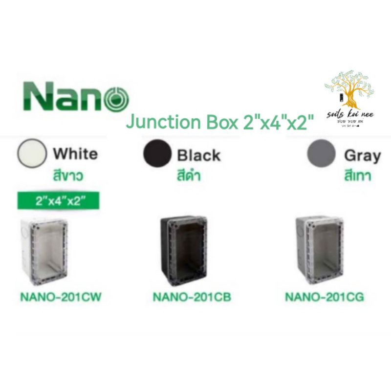 NANO Junction Box กล่องพลาสติก กล่อง กันน้ำ บ็อกฝาใสขนาด 2x4 นิ้ว รุ่น 201CW 201CB 201CG ...