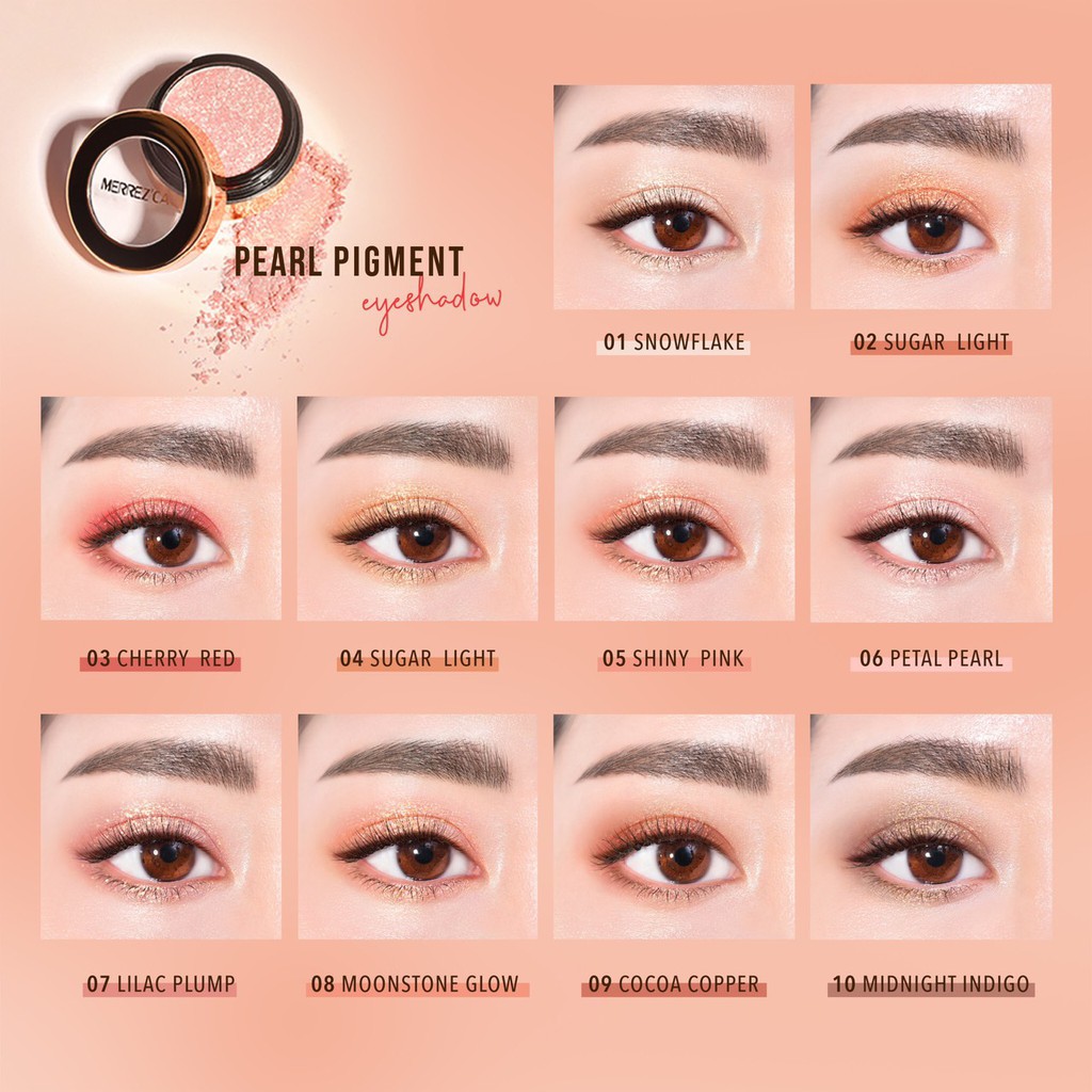 Merrezca Pearl Pigment Eyeshadow 1.8g. เมอเรสก้า เพิร์ล พิกเมนท์ อายแช ...