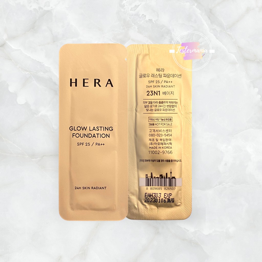 (ขั้นต่ำ10ซอง คละได้) Hera Glow lasting foundation SPF25 1ml. รองพื้น ...