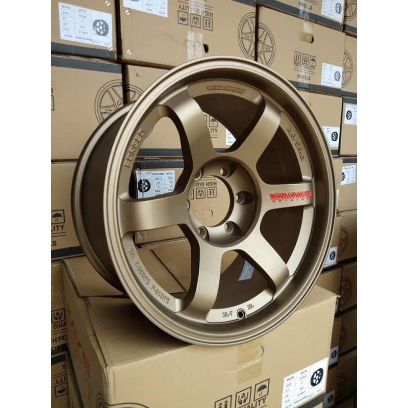 ล้อแม็กใหม่ TE37 SUV หยอดแดงก้านยก งาน KAYS สีเงิน ขอบ18 - ( 18 x 6 รู ) หน้ากว้าง 9 x 9 - OFF0ื ...