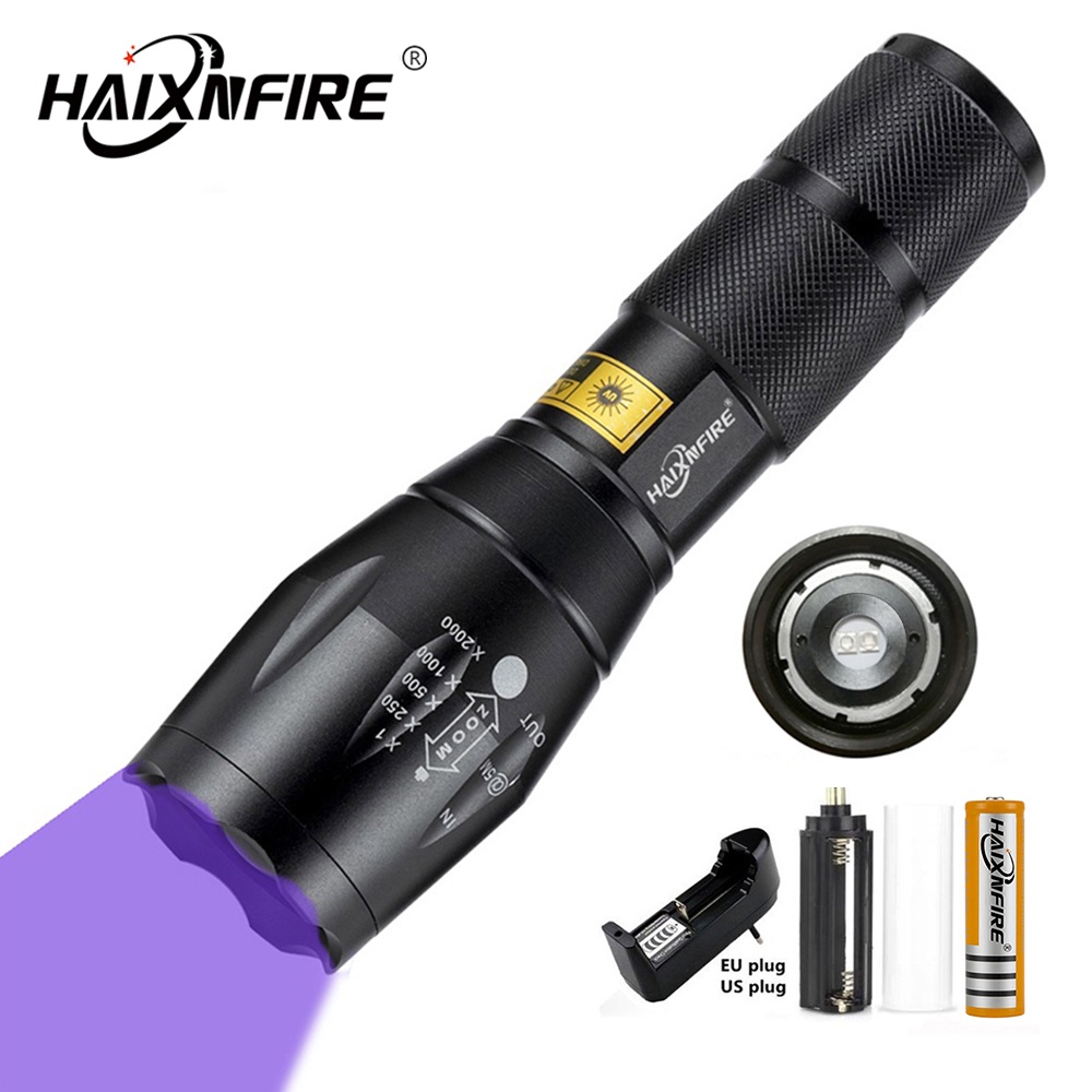 Haixnfire G700 LED UV Light ซูมไฟฉาย 365 & 395nm ไฟฉายความปลอดภัยการ ...