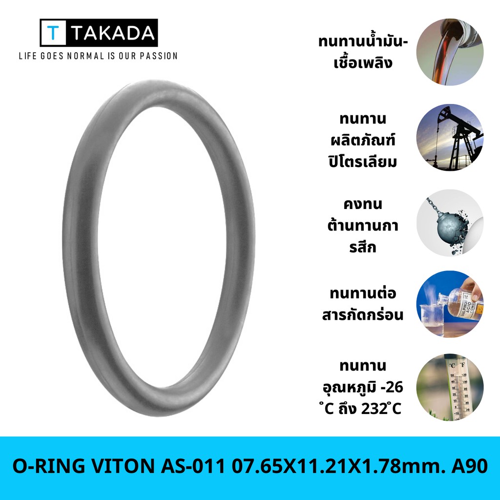 O-RING VITON AS-011 07.65X11.21X1.78mm. A90 | Shopee Thailand