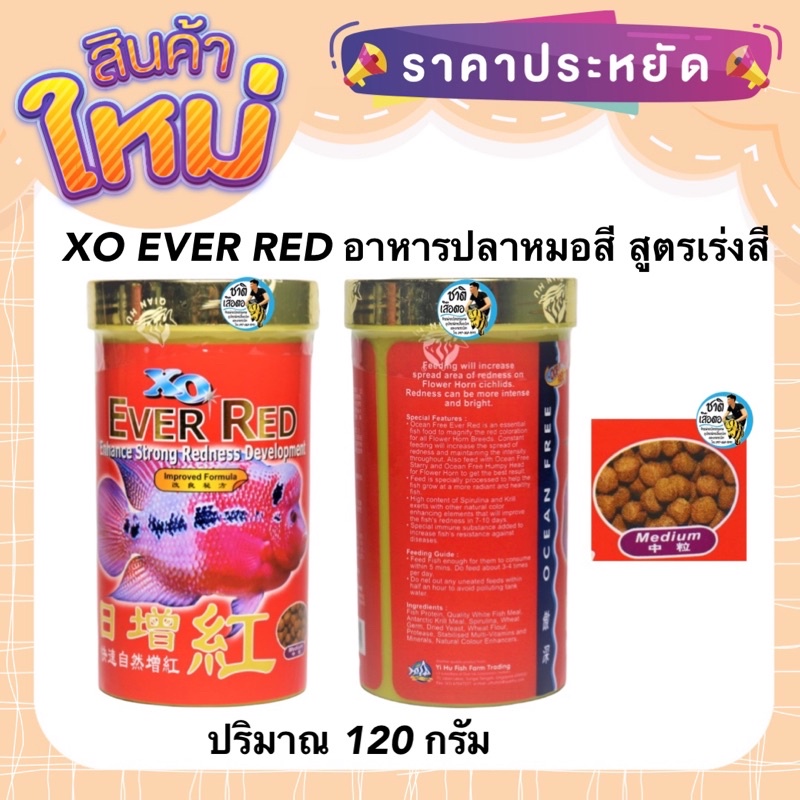 XO EVER RED อาหารปลาหมอสี สูตรเร่งสี ขนาด 120 กรัม | Shopee Thailand