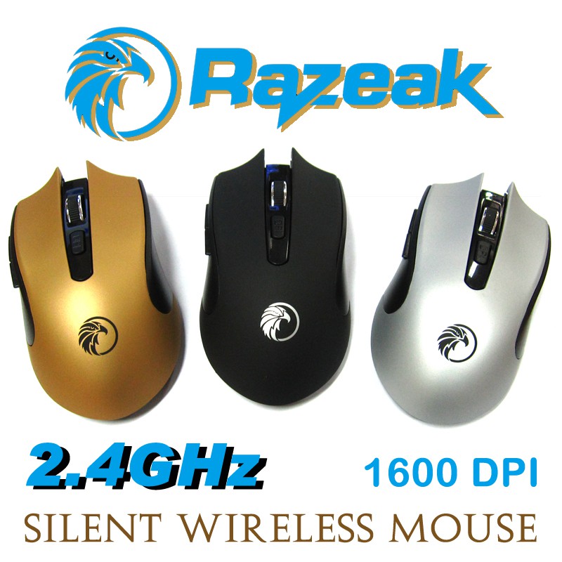 Razeak เม้าส์ไร้สายเก็บเสียง Wireless Mouse no click sound RWM06 ...
