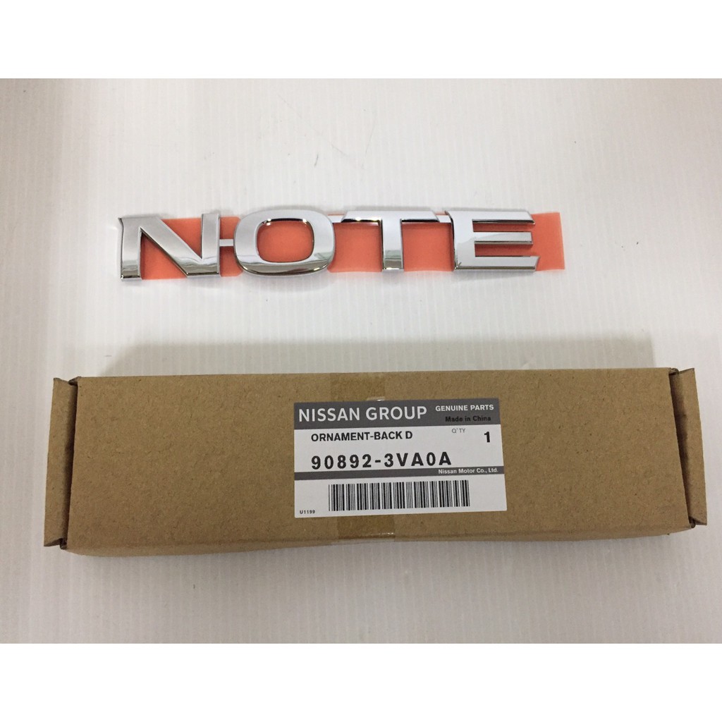 ตัวอักษร NOTE ติดฝาท้าย NISSAN NOTE 90892-3VA0A (อะไหล่แท้ NISSAN ...