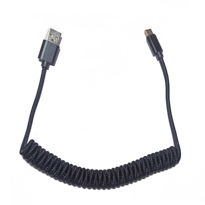 Bt Type C Micro Coiled Cable Wire Mechanical แป้นพิมพ์ USB สายเคเบิล ...