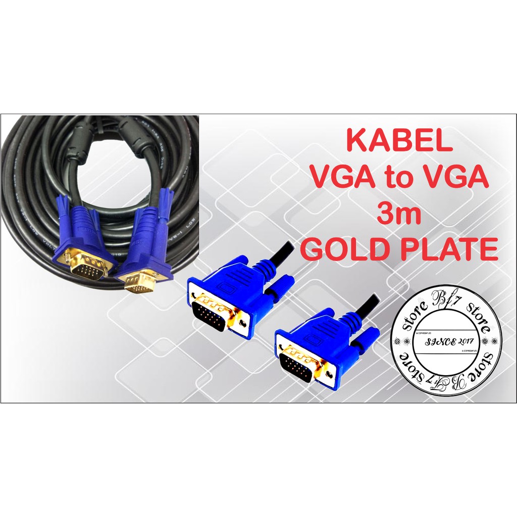 สาย VGA เป็น VGA 3M ชุบทอง | Shopee Thailand