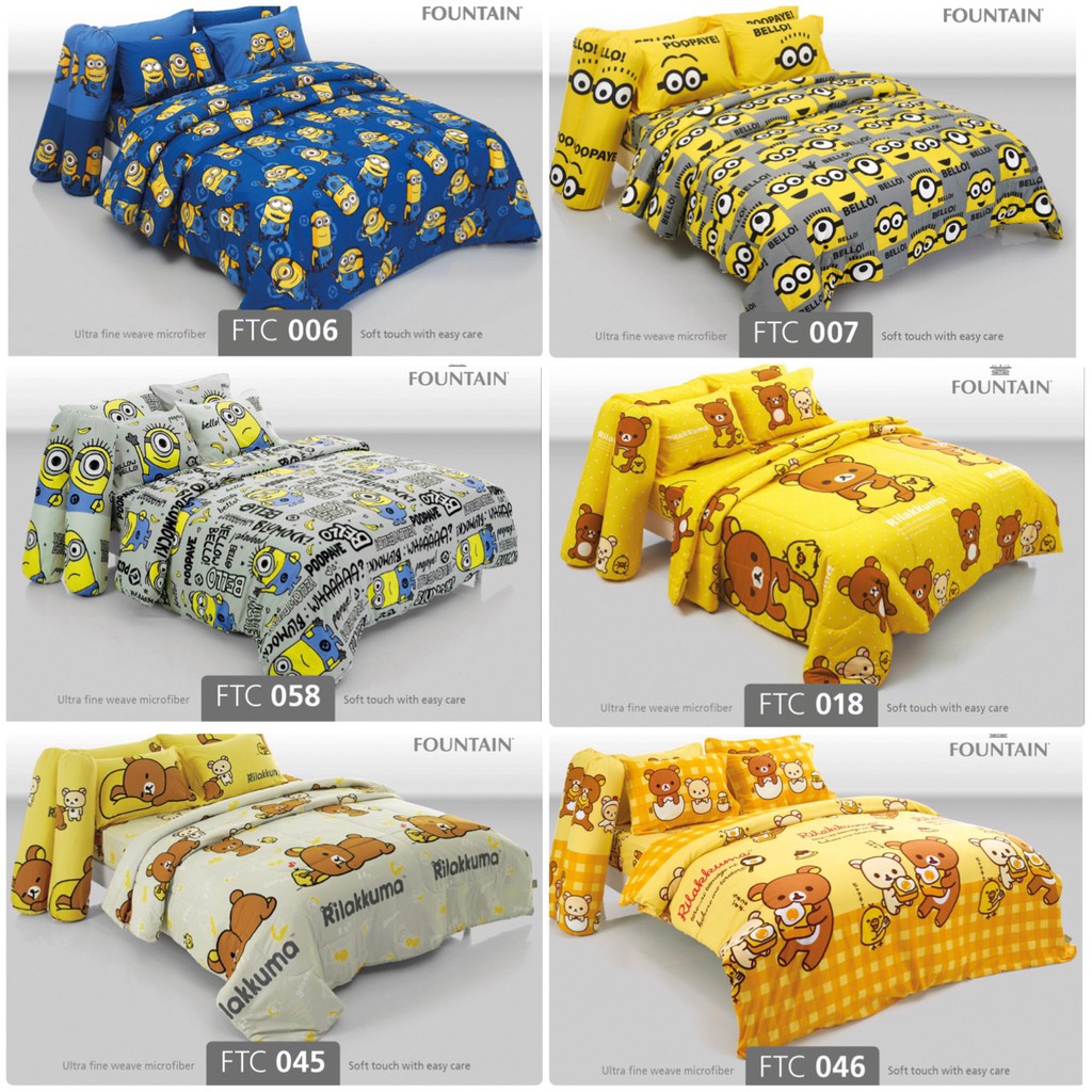 FOUNTAIN lirakkuma minion ผ้าปูที่นอน (ไม่รวมผ้านวม) 6ฟุต 5ฟุต 3.5ฟุต ...