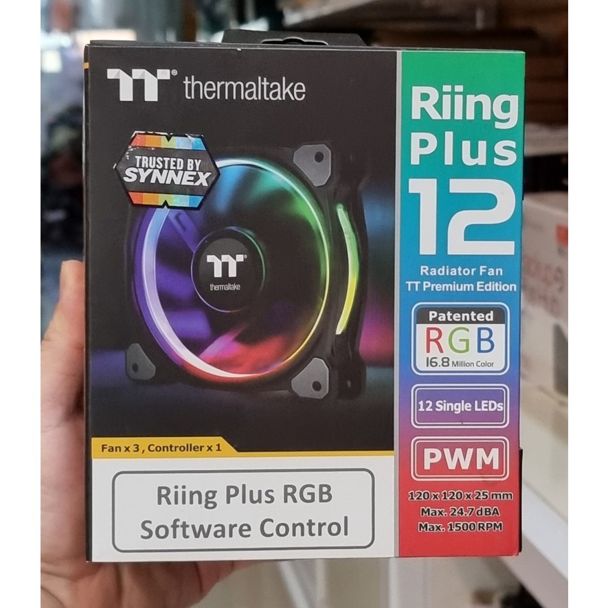 THERMALTAKE Riing Plus 12 LED RGB Radiator Fan TT Premium Edition (3 ...