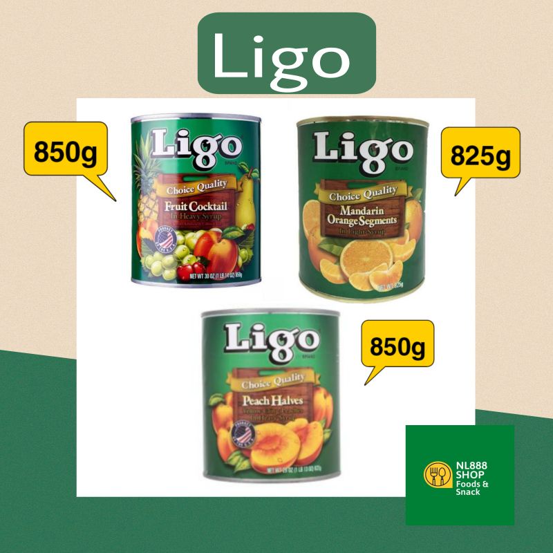 Ligo Fruite Cocktail, Peach Halves, Mandarin Orange in light syrup ลิ ...