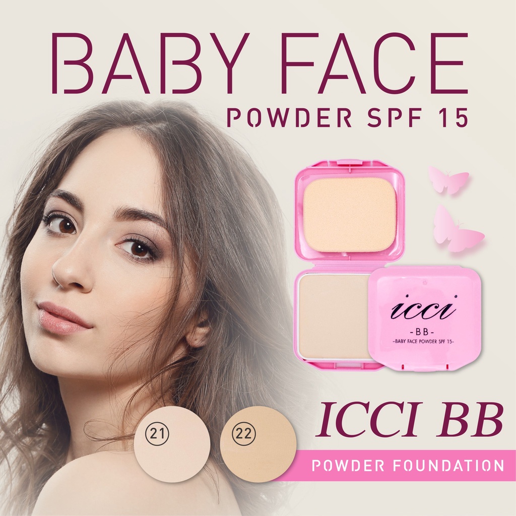 Sale!! 🔥🔥 แป้งพัฟตลับพกพา ICCI [No.1771] -BB- Baby Face Powder SPF 15 ...