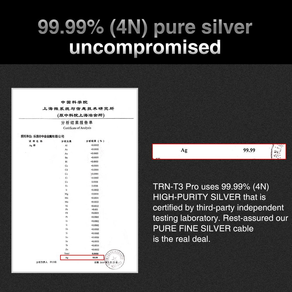 Trn T3 PRO 8-core เงินบริสุทธิ์ลวดเหมาะสำหรับ TRN KZ QKZ SIMGOT MOONDROP CCA TFZ FiiO Hidizs ...