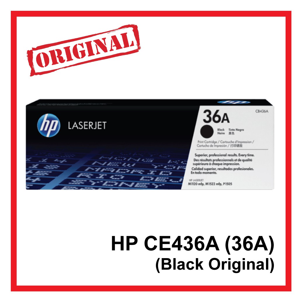HP CB436A Black Original LaserJet Toner Cartridge (36A) | Shopee Thailand