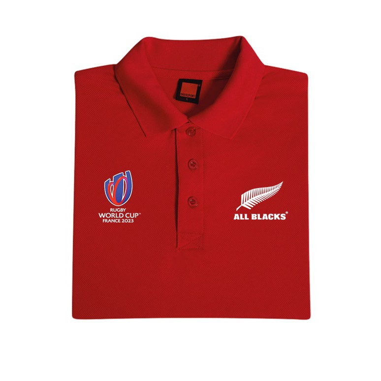 All BLACKS NEW ZEALAND RUGBY WORLD CUP 2023 เสื้อโปโล ไมโครไฟเบอร์ 100% ...