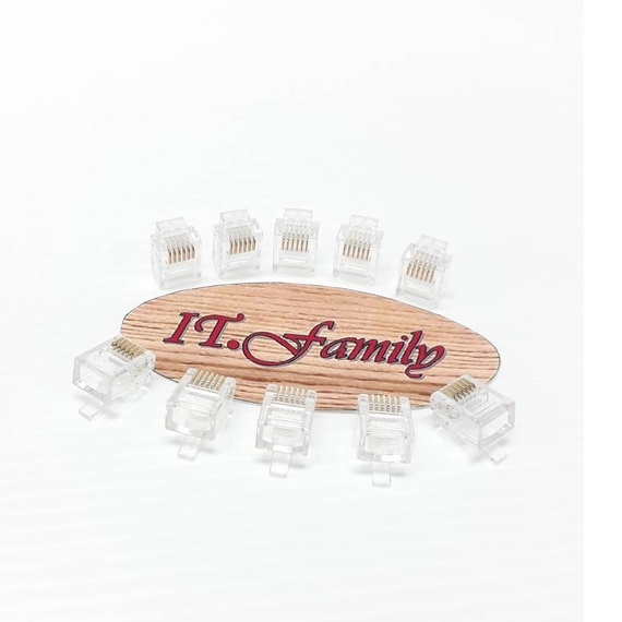 หัวโทรศัพท์ 6 pin (RJ11 แบบ6เขี้ยว เสียบสาย6คอร์) จำนวน 10 ตัว LINK ...
