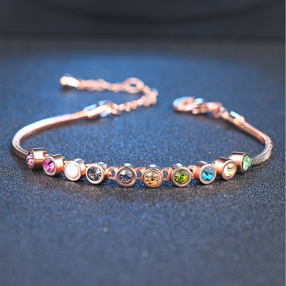 ZHOUYANG ด้านคุณภาพ Multicolour สวยหรูลูกบอลคริสตัลโรสสีทองสร้อยข้อมือออสเตรีย ZYH013 ZYH011 ...