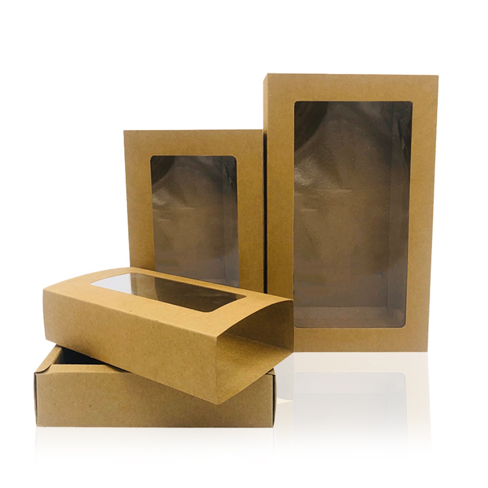 SC Paper-Pack กล่องคราฟท์ ฝาสไลด์ มีหน้าต่าง (เเพ็ค12ใบ) | Shopee Thailand