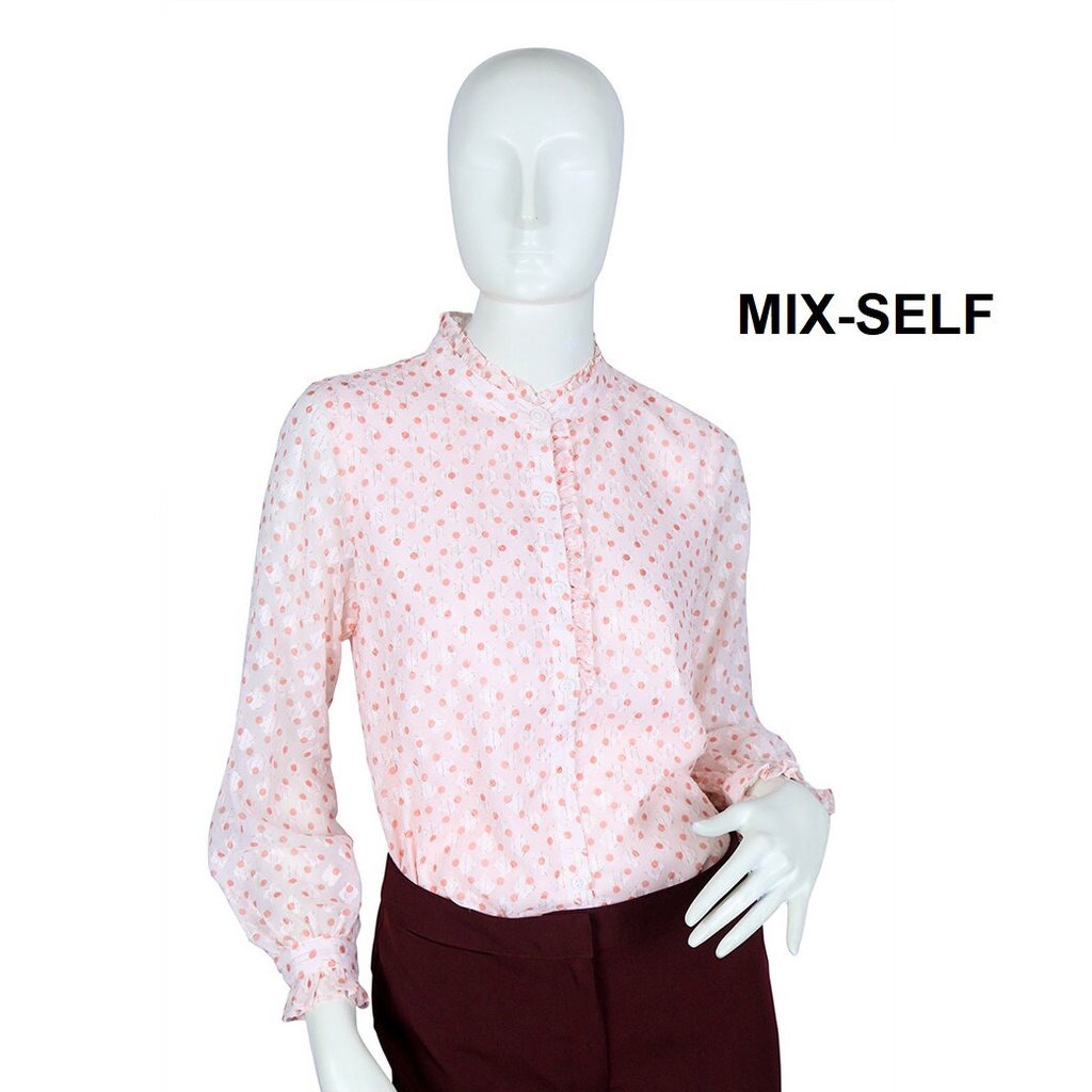 Mix-Self เสื้อแขนยาวลายจุด รุ่น FB11941 - สีชมพู ( Size M ) | Shopee ...
