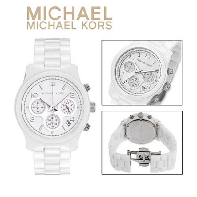 MICHAEL KORS WATCHES MK5161 Ladies Chronograph White Ceramic Watch ...