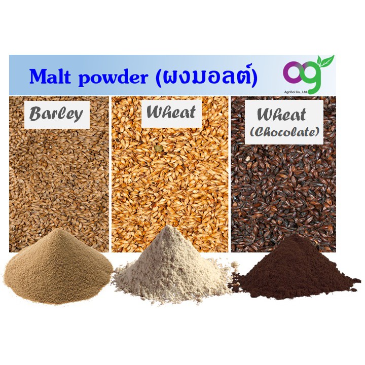 ผงมอลต์บดละเอียด diastatic malt powder แป้งมอลต์ Whole Grain Malt Flour ...