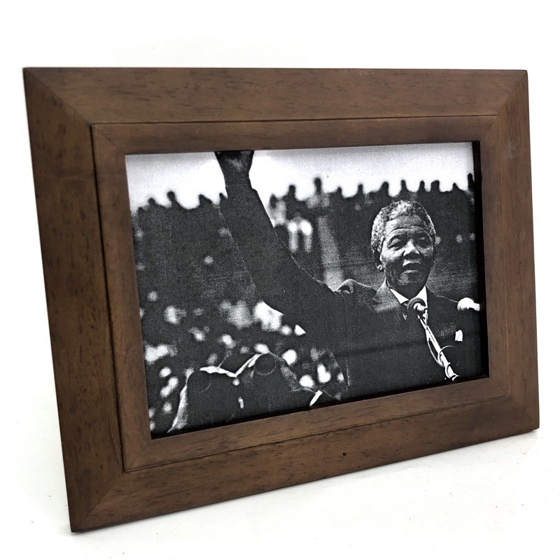 5x7" NELSON MANDELA สันติภาพและความรัก เสรีภาพ ประชาธิปไตย ไม้แท้ HIGH ...