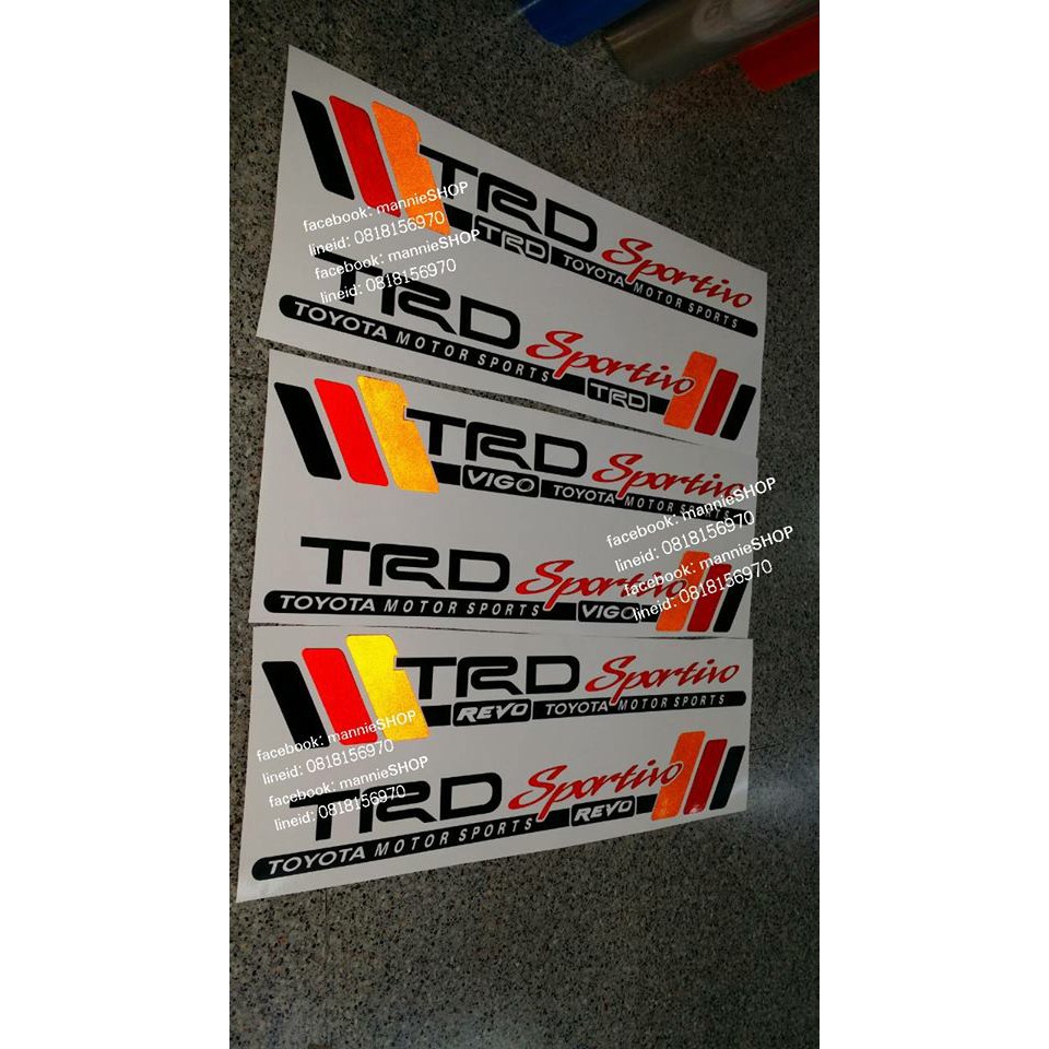 สติ๊กเกอร์งานตัดคอม สะท้อนแสง คำว่า TRD Sportivo TOYOTA MOTOR SPORTS ...