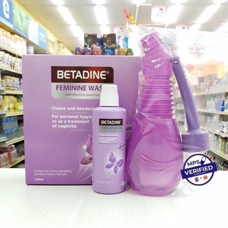 Betadine Feminine Wash with douching apparatus 120ml | Shopee Thailand