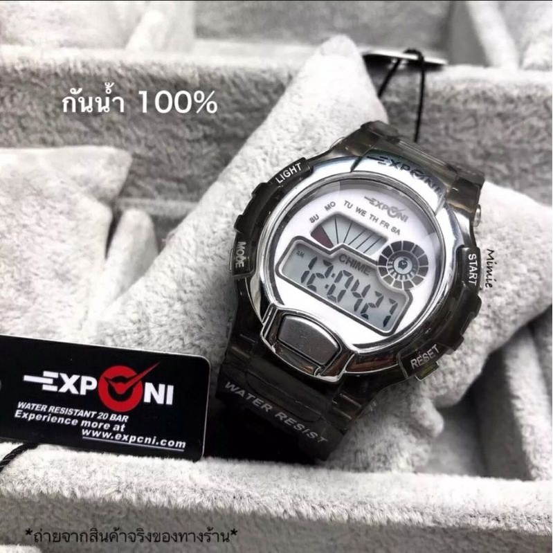 Exponiแบรนแท้ กันน้ำ100% ขนาดหน้าปัด35mm มีไฟดูเวลากลางคืน มีวันที่ ...